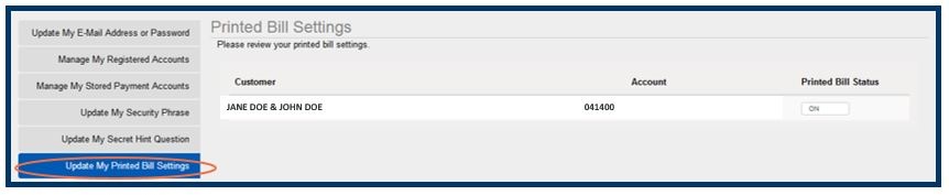 Customer Billing Information